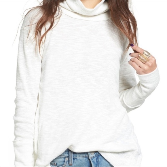 We The Free | Tops | We The Free White Cowl Neck Cocoon Open Split Back ...
